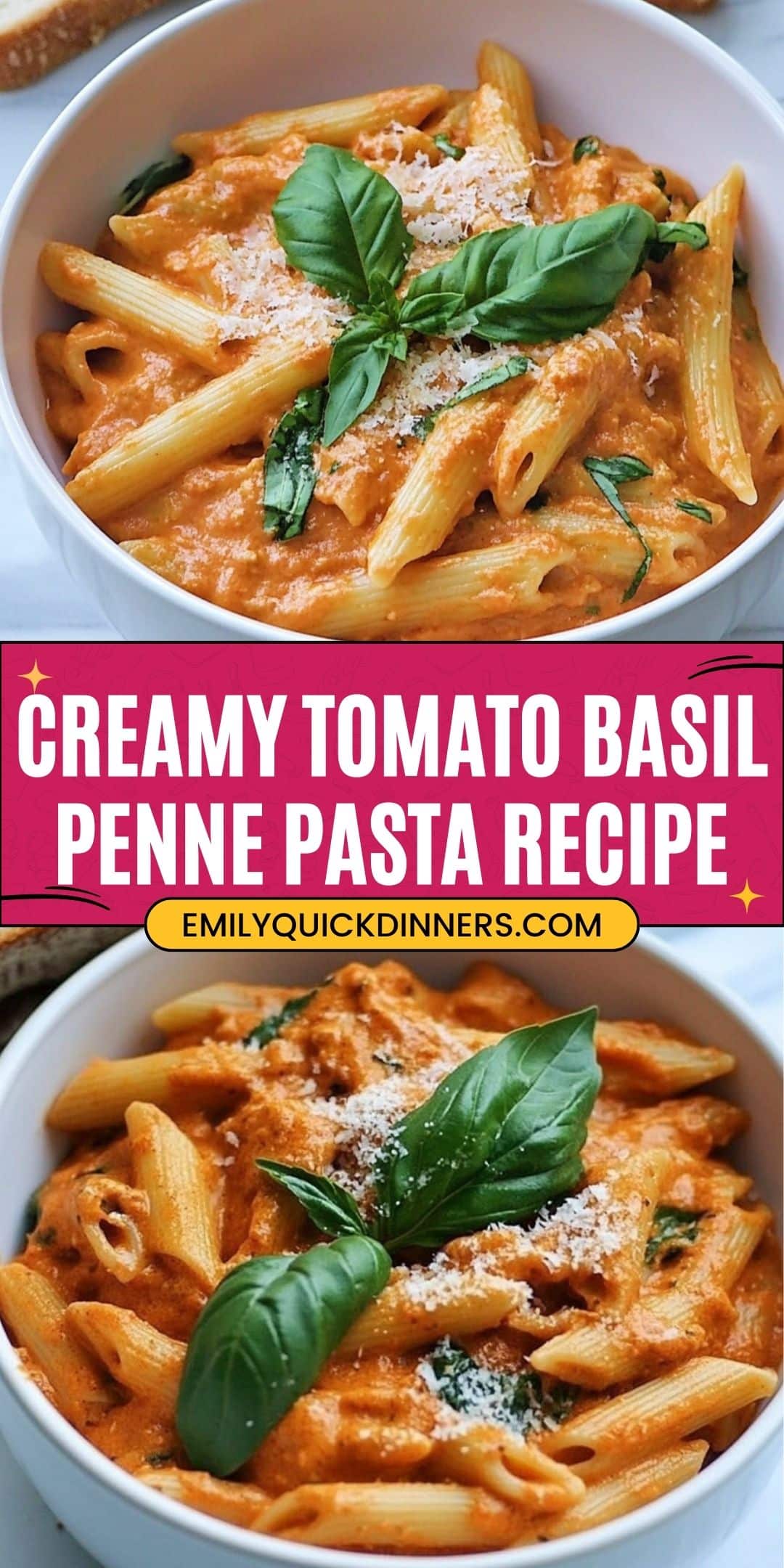 Creamy Tomato and Basil Penne Pasta Recipe