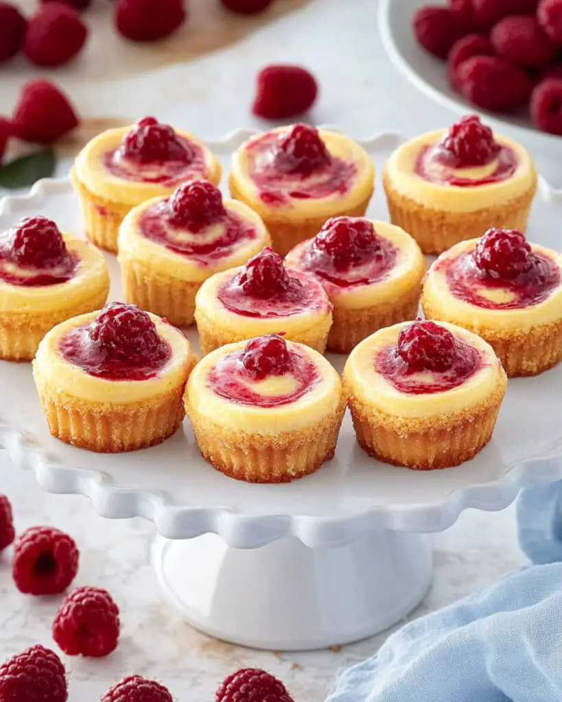 Lemon Mini Cheesecakes with Berry Swirl Recipe