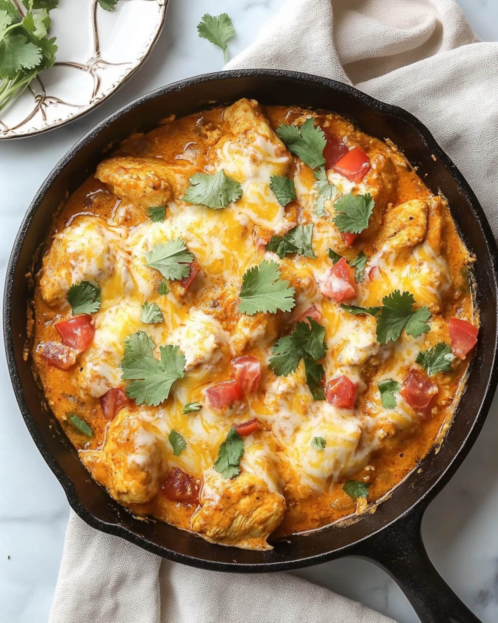Skillet Chicken Con Queso Recipe
