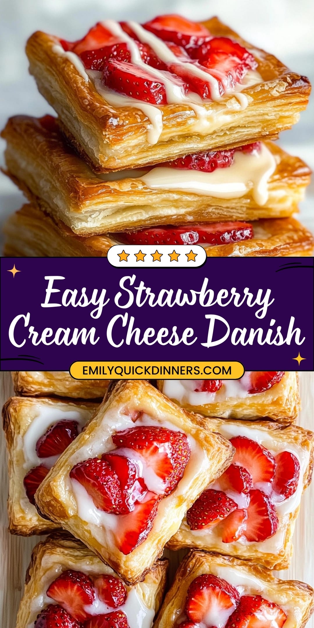 Strawberry Cream Cheese Danish Delights: Brunch Pastry Magic