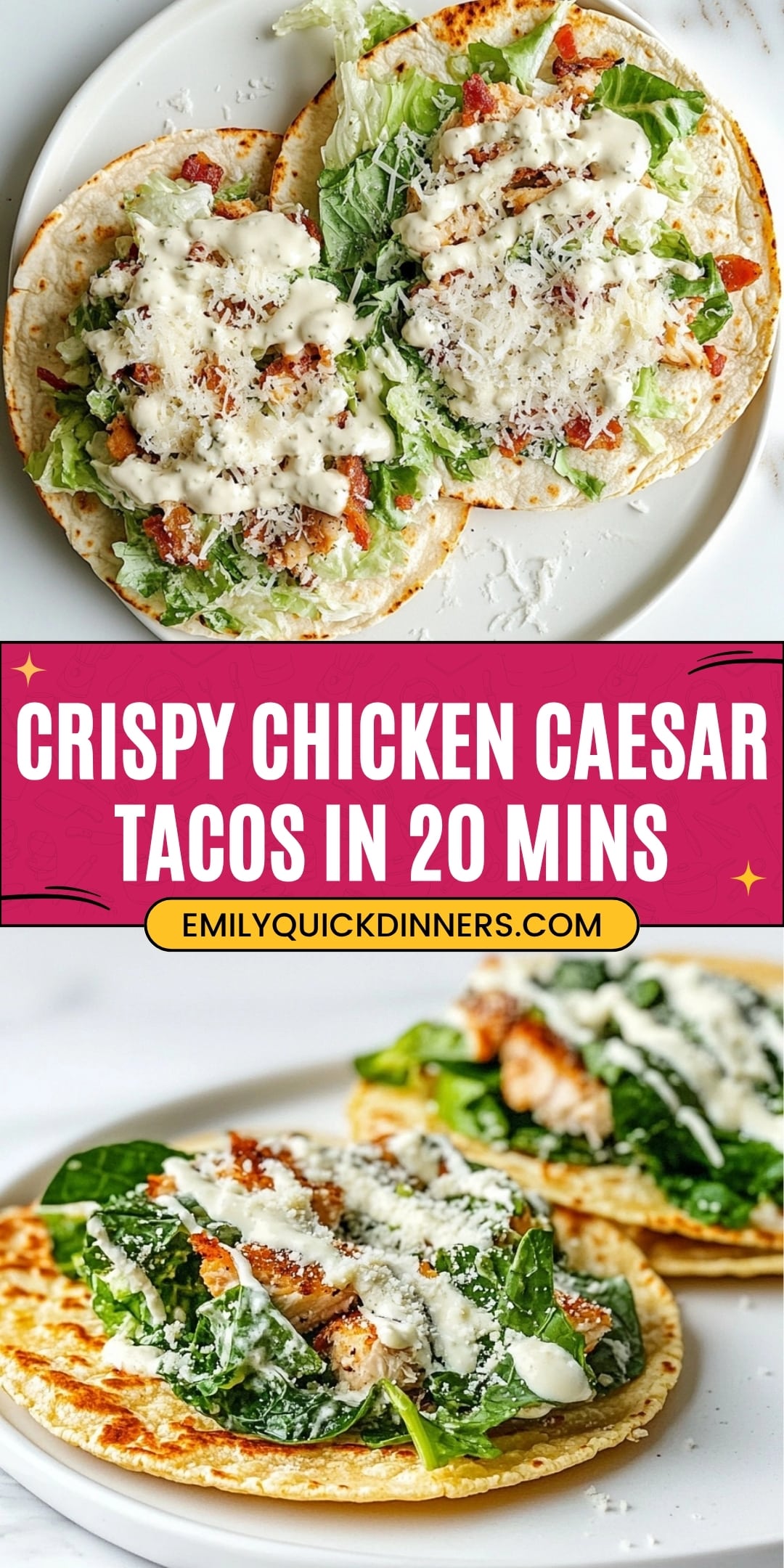 Smash Chicken Caesar Tacos Recipe - Comfort Food Heaven