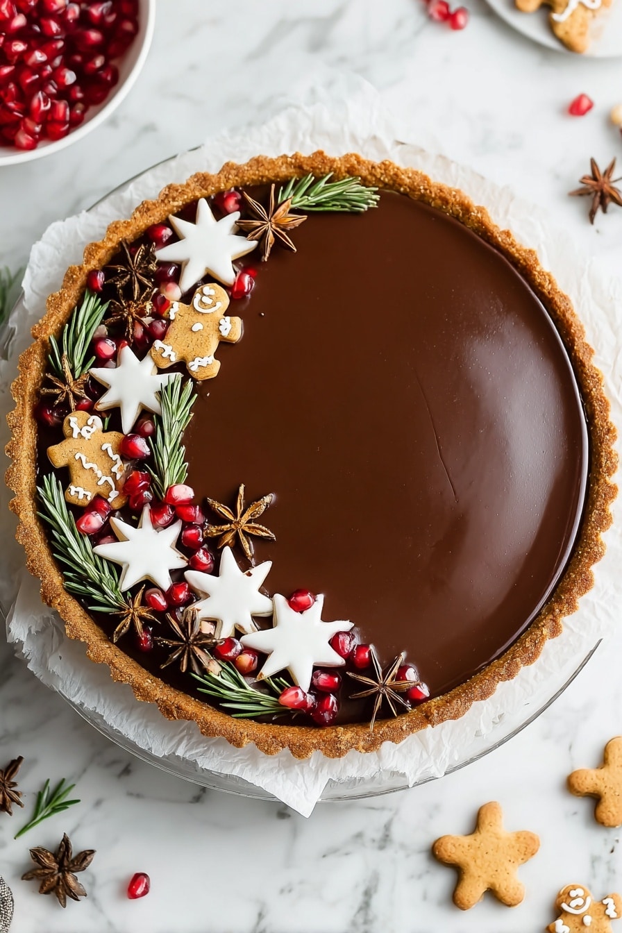 Vegan Gingerbread Chocolate Tart: Delicious Holiday Vegan Dessert