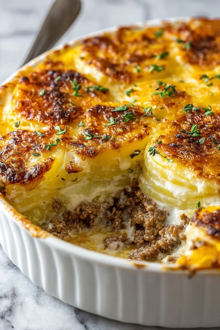Cheesy Beef Potato Casserole - Cozy & Flavorful Family Favorite