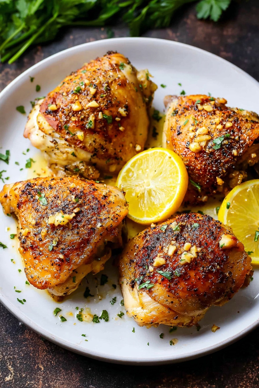 Crockpot Lemon Garlic Butter Chicken Thighs – Delicious & Easy