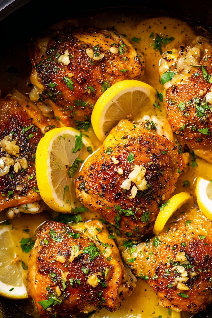 Crockpot Lemon Garlic Butter Chicken Thighs – Delicious & Easy