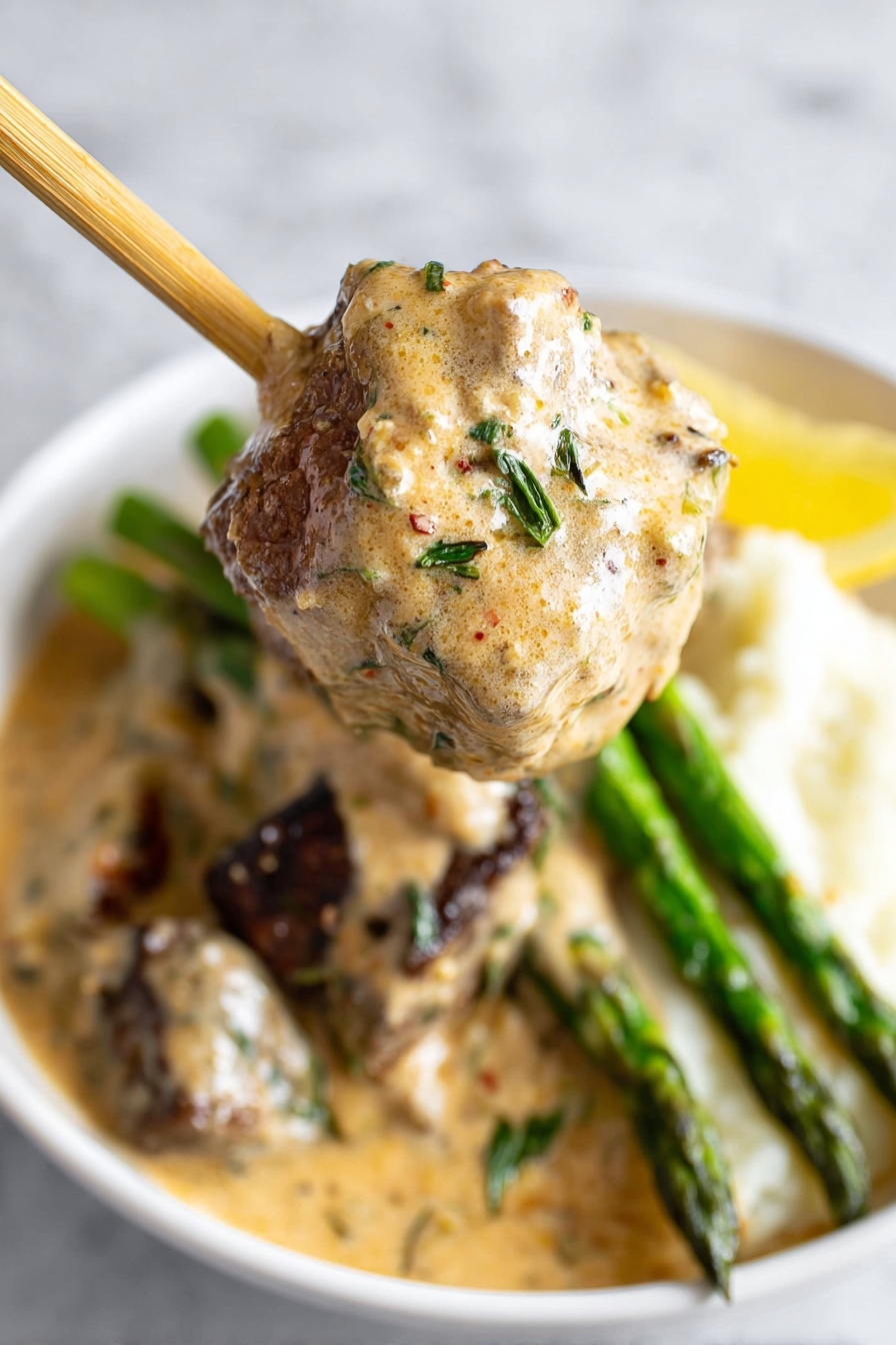 Garlic Butter Steak Bites with Parmesan Sauce - Delicious & Quick